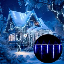 Monzana Lichterkette Weihnachten Eiszapfen Blau 10,5m
