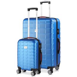 Monzana Hartschalenkoffer-Set 2-tlg Exopack Blau ABS