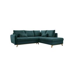 Miuform Ecksofa mit Schlaffuntkion Scandic Lagom t&uuml;rkis/petrol Ma&szlig;e (cm): B: 242 H: 90 &raquo; M&ouml;bel Kraft