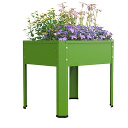 Vcm Metall Hochbeet rechteckig stehender Pflanzkasten ideal für Kinder Blumenkasten für Garten Terrasse Balkon Blumentopf H. 45 x B. 50 x. T. 40 cm Balora M
