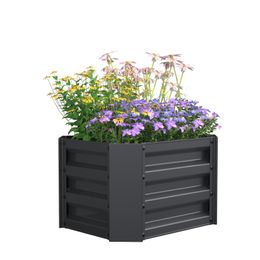 Vcm Metall Hochbeet rechteckig stehender Pflanzkasten Gartenbeet für Garten Terasse Pflanzbeet H. 30 x B. 50 x. T. 40 cm Galdo M