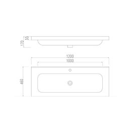 Posseik Stand Badmöbel Fellini 120 weiss hochglanz mit drei grifflosen Schubladen