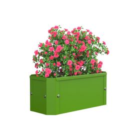 Vcm Metall Hochbeet 39x18x16 cm, rechteckiger Pflanzkasten f&uuml;r Balkon Terrasse Garten, Blumenkasten mit und ohne Boden nutzbar, Balora S