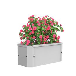 Vcm Metall Hochbeet 39x18x16 cm, rechteckiger Pflanzkasten f&uuml;r Balkon Terrasse Garten, Blumenkasten mit und ohne Boden nutzbar, Balora S