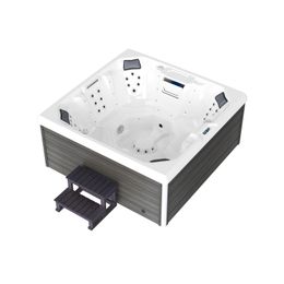 TroniTechnik® Outdoor Whirlpool Spa TORCELLO 210cm x 210cm mit Heizung, Hydromassage, Farblicht
