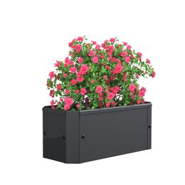 Vcm Metall Hochbeet 39x18x16 cm, rechteckiger Pflanzkasten f&uuml;r Balkon Terrasse Garten, Blumenkasten mit und ohne Boden nutzbar, Balora S