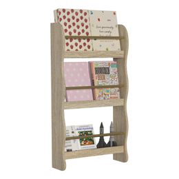 Vcm Holzregal h&auml;ngend platzsparendes Kinder Regal Ma&szlig;e: H. 80 x B. 43 x T. 14 cm Elegantes Regal h&auml;ngend Aufbewahrungsregal B&uuml;cherregal Wandboard - Kilaro