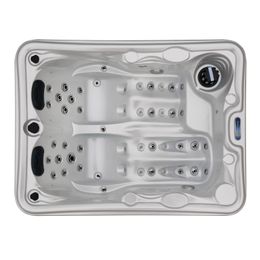 TroniTechnik® Outdoor Whirlpool, 2 Personen, aus Sanitäracryl, winterfest isoliert, Joyonway Spa, Massagedüsen, Liegeplätze, LED, 620 Liter