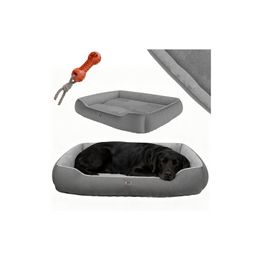 BENNO® Hundebett SAMMY 95x75x18 cm, quadratisch, Polyester, maschinenwaschbar, rutschfest, inkl. Kauknochen