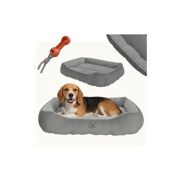 BENNO® Hundebett SAMMY 80x65x17 cm, quadratisch, Polyester, maschinenwaschbar, rutschfest, inkl. Kauknochen