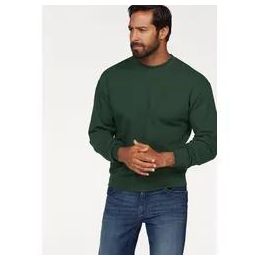 Sweatshirt Fruit of the Loom, Herren, Gr. XXL (60/62), gr&uuml;n (dunkelgr&uuml;n), angeraute Sweatware, Obermaterial: 80% Baumwolle, 20% Polyester, unifarben, schmal h&uuml;ftlang, Rundhals, Rippb&uuml;ndchen, Sweatshirts Sweatshirt, im unifarbenen Design