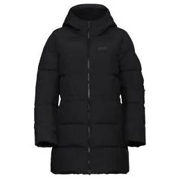 Daunenmantel Jack Wolfskin "FROZEN PALACE LONG JKT W RDS", Damen, Gr. M, schwarz, Obermaterial: 100% Polyester. Futter: 100% Polyester. Wattierung: 90% Entendaune, 10% Federn, h&uuml;ftbedeckend, M&auml;ntel Daunenmantel, W&auml;rmend, winddicht, Daunenparka