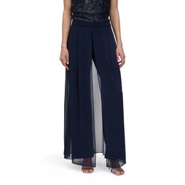 2-in-1-Hose Vera Mont "Damen Hosenrock mit weitem Bein", Damen, Gr. 40, Normalgrößen, blau (night sky), Chiffon, Obermaterial: 100% Polyester. Besatz: 95% Polyester, 5% Elasthan., gerade lang, Hosen, Materialmix