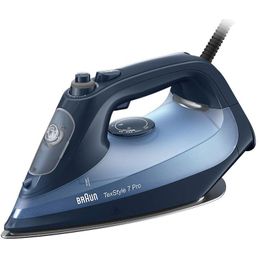 Braun Dampfbügeleisen "TexStyle 7 Pro SI 7160 BL - 3.000 W, 225 g Dampfstoß, 300 ml Tank", blau, B:15cm H:14cm T:30cm, Bügeleisen, 50 g Dampfmenge, EloxalPlus Bügelsohle, autom. Sicherheitsabschaltung