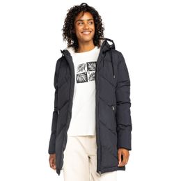Steppjacke Roxy "BETTER WEATHER", Damen, Gr. L (40), grau (anthrazit), Obermaterial: 100% Polyester, hoch geschlossener Ausschnitt, Windstopperbündchen, Jacken, extra Länge