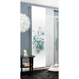 Schiebegardine Home Wohnideen "LOTUS" Gr. 1, gr&uuml;n (mint), B:60cm H:245cm, Polyester, Gardinen, Schiebewand Seidenoptik, Digitaldruck