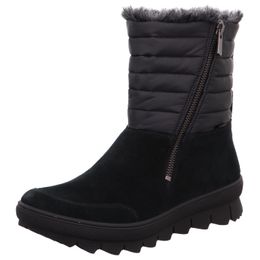 Snowboots Legero "Winterstiefel NOVARA", Damen, Gr. 38, schwarz, Textil, Veloursleder, Schuhe, mit wasserdichter Gore-Tex-Membrane