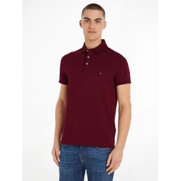 Poloshirt Tommy Hilfiger "1985 SLIM POLO mit Piqu&eacute;-Struktur und Stickerei", Herren, Gr. XXL, rot (deep rouge), Piqu&eacute;, Obermaterial: 96% Baumwolle, 4% Elasthan, Basic, slim fit, eingesetzt B&uuml;ndchen, Shirts, meliert, casual, slim fit, Baumwollmix, Polokragen