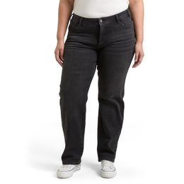 Tom Tailor PLUS Damen 5-Pocket-Jeansfaded schwarz, Gr. 52, unifarben, Denim/Jeans, Obermaterial: 99% Baumwolle, 1% Elasthan. Futter: 100% Baumwolle,
