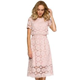 made of emotion Kleid in Rosa/ Bunt - 72% | Größe L | Damen-kleider