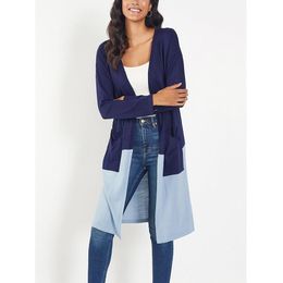Milan Kiss Cardigan in Dunkelblau/ Hellblau - 61% | Größe L | Damen-pullover-cardigans