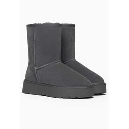 Gooce Leder-Winterstiefel "Fairfield" in Grau - 55% | Größe 39 | Damen-stiefel