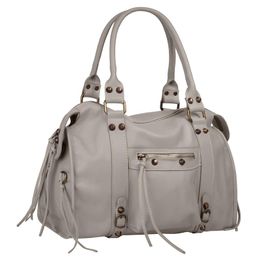 Forty Damen forty&deg; Shopper echt Leder, Made in Italy grau