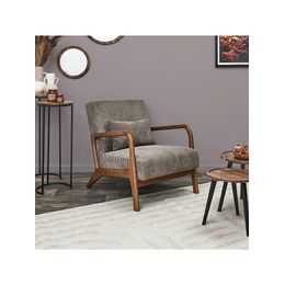 THE HOME DECO FACTORY Sessel in Taupe - (B)64,5 x (H)75 x (T)83,5 cm - 64% | Sitzmoebel