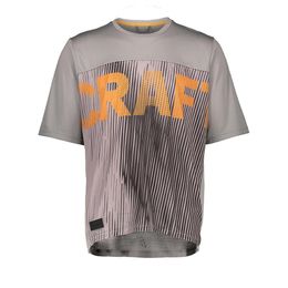 Craft Fahrradshirt "Core Offroad" in Grau/ Orange - 48% | Gr&ouml;&szlig;e XL | Herren-sportshirts