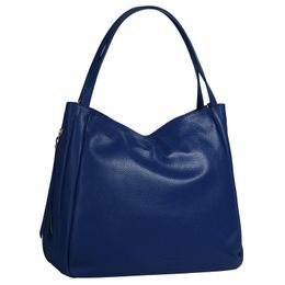 Samantha Look Damen Umh&auml;ngetasche echt Leder, Made in Italy blau
