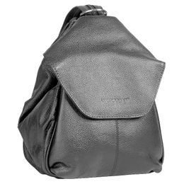 Bruno Banani Damen Cityrucksack echt Leder schwarz B/H/T: 20cm x 27cm x 12cm, onesize