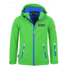 Trollkids Softshelljacke "Oslofjord" in Gr&uuml;n/ Blau - 28% | Gr&ouml;&szlig;e 140 | Kinder-outdoor-jacken