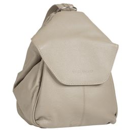 Bruno Banani Damen Cityrucksack echt Leder beige B/H/T: 20cm x 27cm x 12cm, onesize