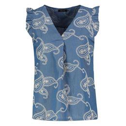 Sublevel Bluse in Blau/ Creme - 52% | Gr&ouml;&szlig;e L/XL | Damen-blusen