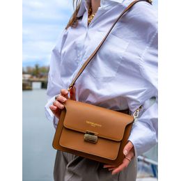 Victor & Hugo Paris Leder-Umhängetasche "Chanon" in Camel - (B)22,5 x (H)15 x (T)6,5 cm - 72% | Damen-taschen
