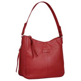 Bruno Banani Damen Shopper echt Leder rot