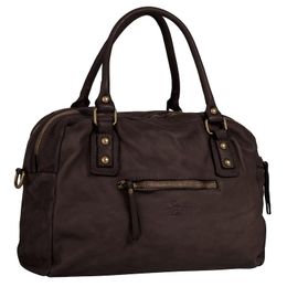 Samantha Look Damen Shopper echt Leder, Made in Italy braun