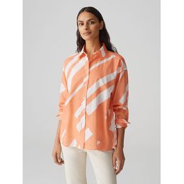 Opus Hemd in Orange/ Weiß - 54% | Größe 40 | Damen-blusen