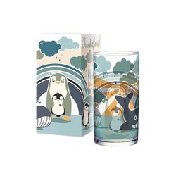 Lutz Mauder Verlag Lutz Mauder Trinkglas "Pinguin Familie" in Transparent/ Bunt - &Oslash; 6 cm - (H)12,5 cm - 13% | Gedeckter-tisch