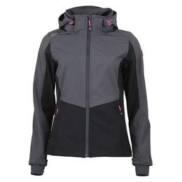Peak Mountain Softshelljacke "Acafe" in Grau/ Schwarz - 69% | Gr&ouml;&szlig;e XL | Damen-outdoorjacken