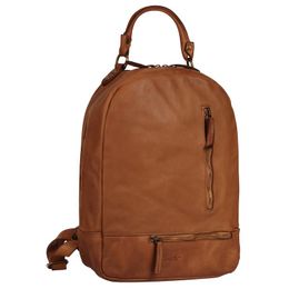 Samantha Look Damen Cityrucksack echt Leder, Made in Italy braun B/H/T: 27cm x 36cm x 13cm, onesize