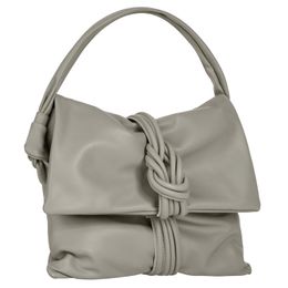 Samantha Look Damen Henkeltasche echt Leder, Made in Italy grau