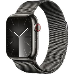 Apple Smartwatch »Watch Series 9 Edelstahl« (4, 1 cm / 1, 61 ′′) Watch OS 10;EKG;Blutsauerstoff App;Herzfrequenz Graphite