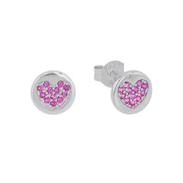 Prinzessin Lillifee Paar Ohrstecker »Herzen, 2037919« mit Zirkonia (synth.) silberfarben-Pink + Pink 7 mm Prinzessin Lillifee Schmuck ist...