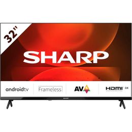 Sharp LED-Fernseher »1T-C32FHx« 80 cm/32 HD-ready Android TV Smart-TV Frameless Android TV, 3X HDMI schwarz Bluetooth, WLAN, LAN (RJ 45); UHD...