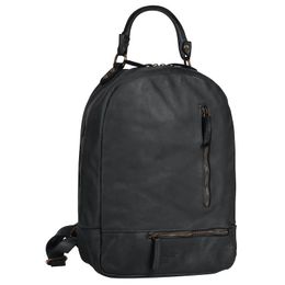Samantha Look Damen Cityrucksack echt Leder, Made in Italy grau B/H/T: 27cm x 36cm x 13cm, onesize