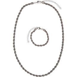 Urban Classics Edelstahlkette »Damen Charon Intertwine Necklace And Bracelet Set« silver onesize Stilvolle Halsketten für jeden Anlass