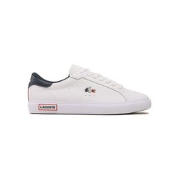 Lacoste Leder-Sneakers in Weiß/ Dunkelblau - 45% | Größe 44 | Herrensneakers