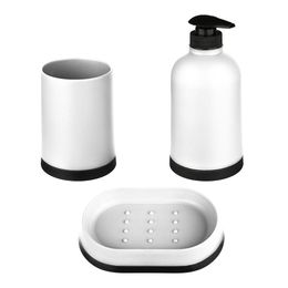 WellHome 3tlg. Waschbeckenzubehör-Set in Weiß - 15% | Badezimmer-accessoires