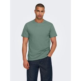 Only & Sons ONLY & SONS Rundhalsshirt »ONSMAX LIFE REG SS STITCH TEE« Iceberg Green L L T-Shirt von Only & Sons